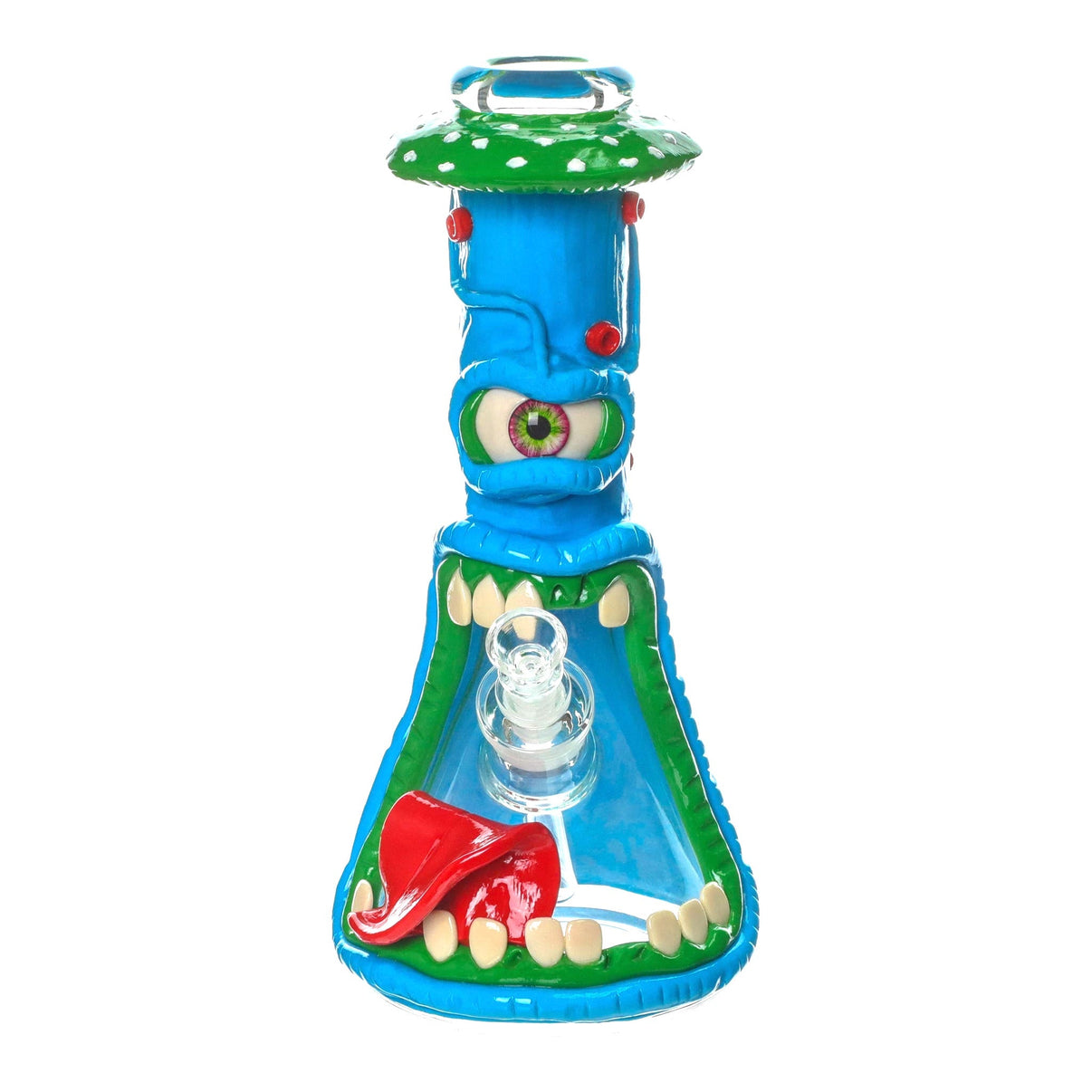 Blue Eyed Toadstool Monster Bong - 13in - Everything 420