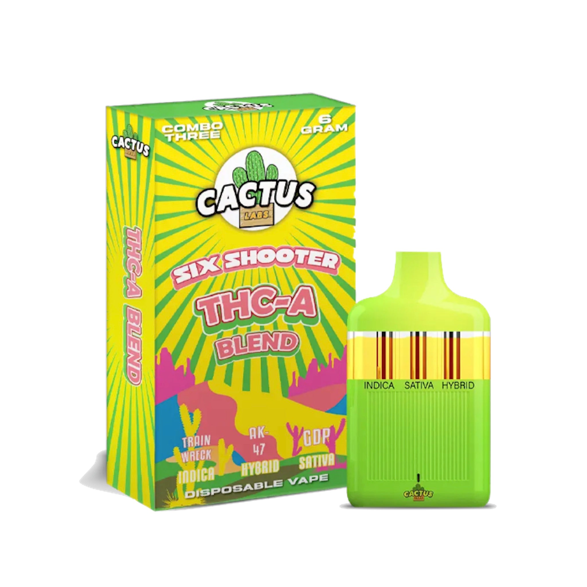 Cactus Labs Six Shooter Liquid Diamonds THC-A Blend Vaporizer - 6000mg ...