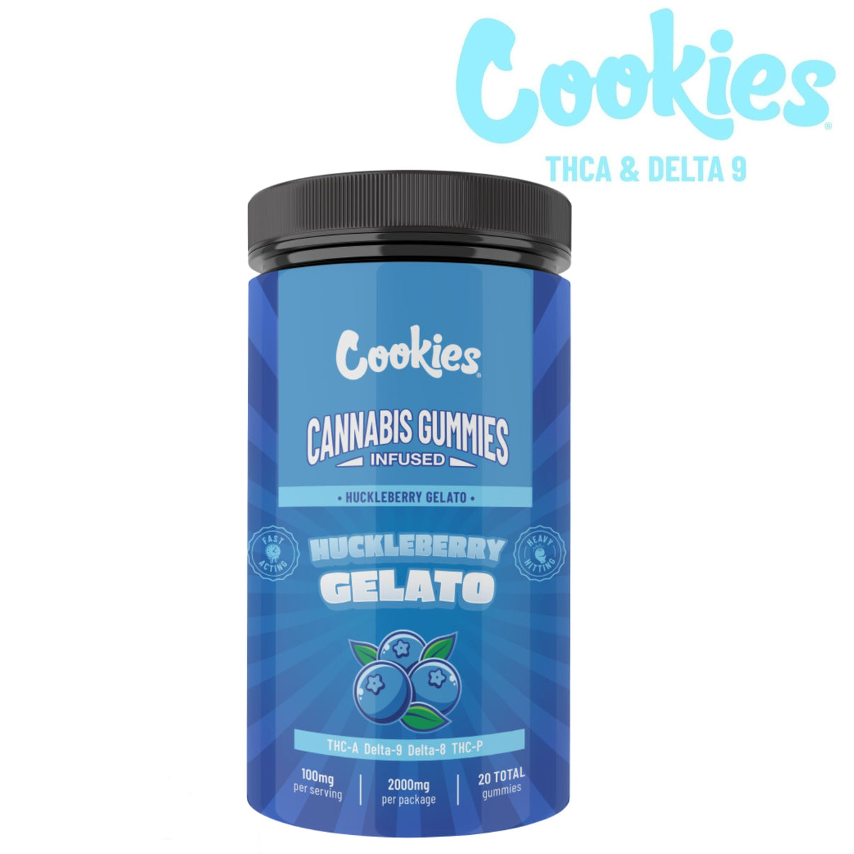 Cookies Huckleberry Gelato THC-A + Delta 9 Gummies - 25ct - Everything 420