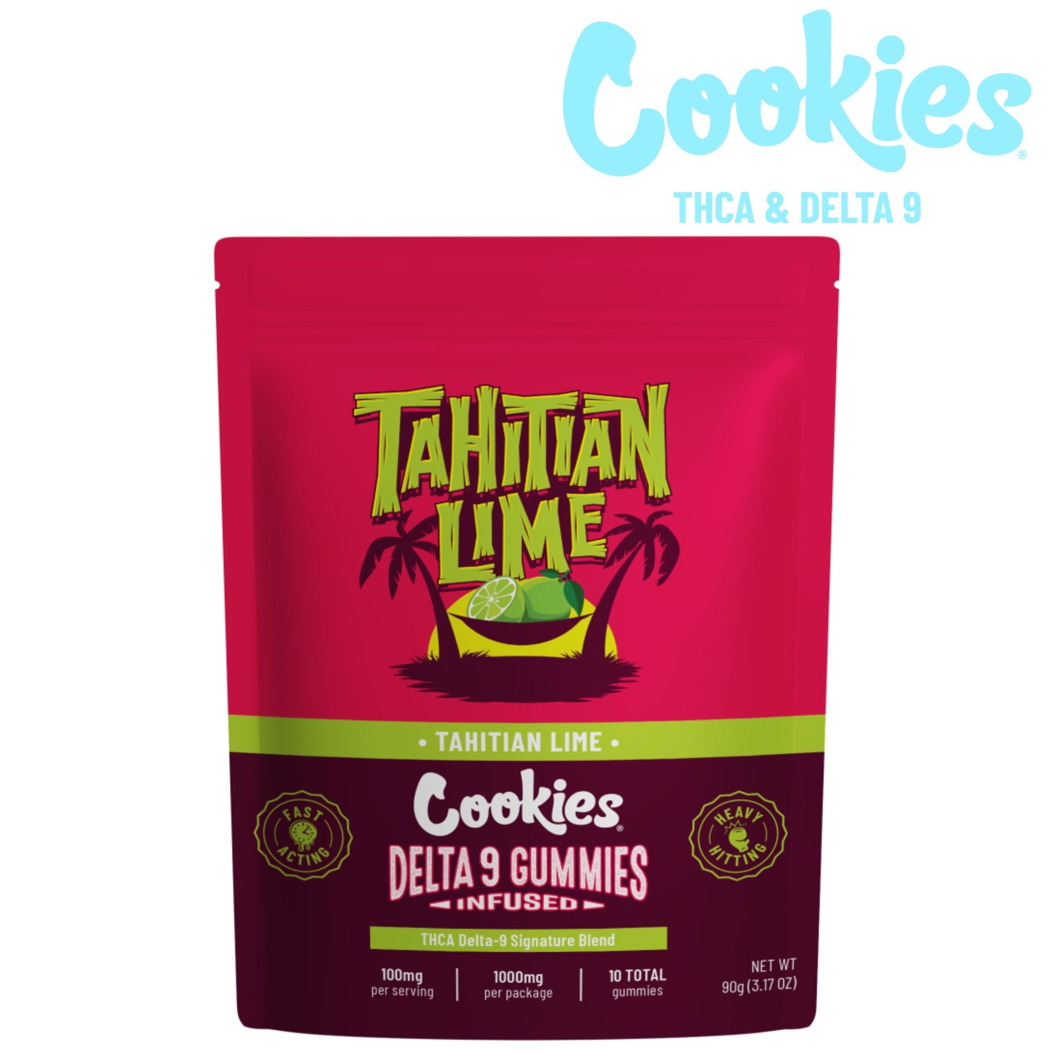Cookies Tahitian Lime THC-A + Delta 9 Gummies - 10ct - Everything 420