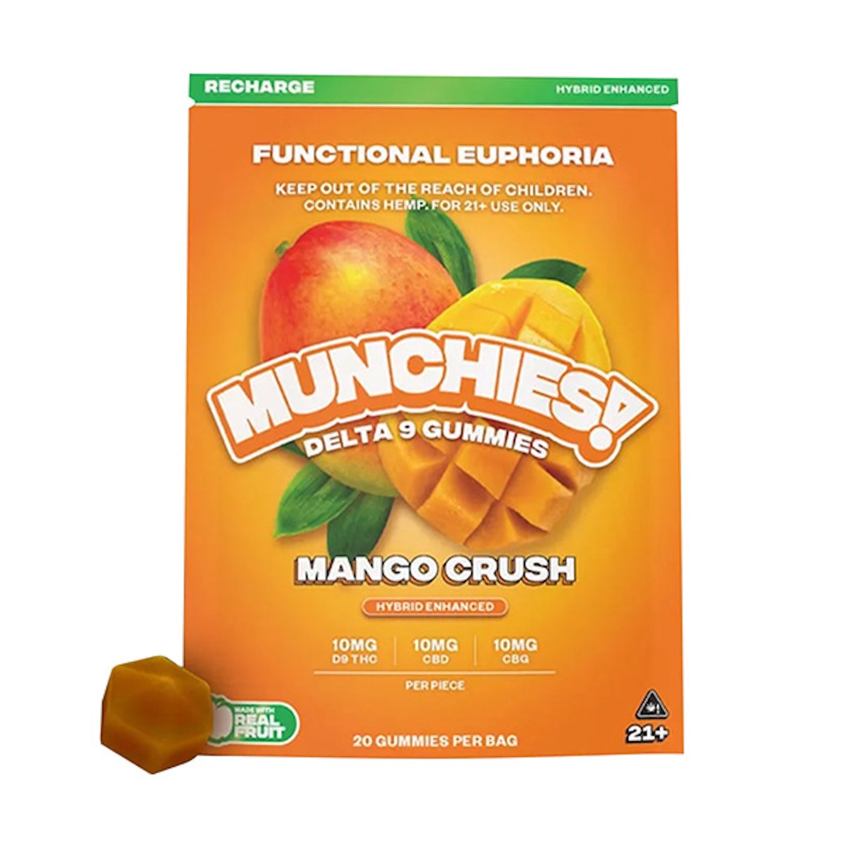 Delta Munchies Functional Euphoria Delta 9 Boosted Gummies - 400mg (20 ...
