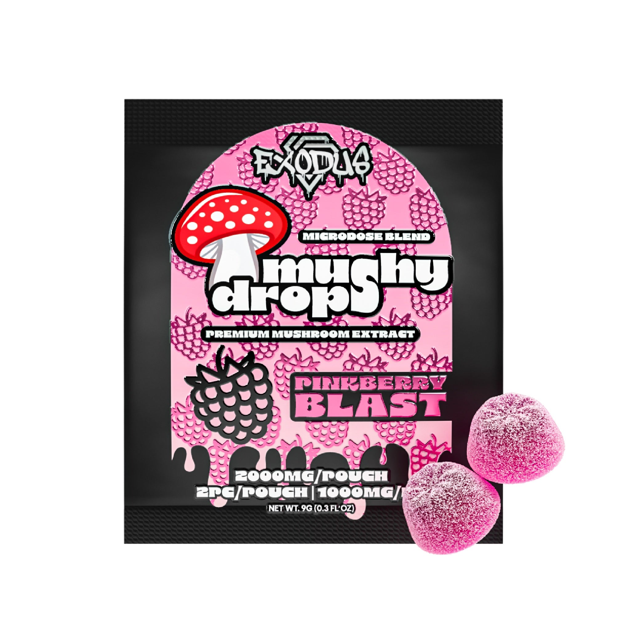 Exodus Mushy Drops Gummy Pouches - 2000mg - Everything 420