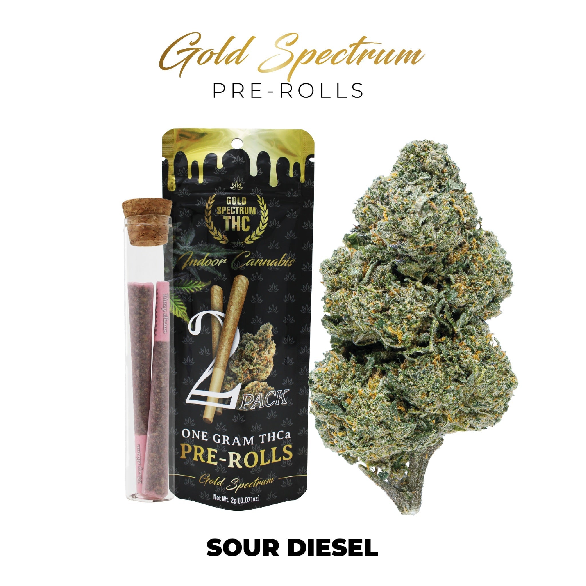 Gold Spectrum THC-A Pre-Rolls - 1g (2ct) - Everything 420