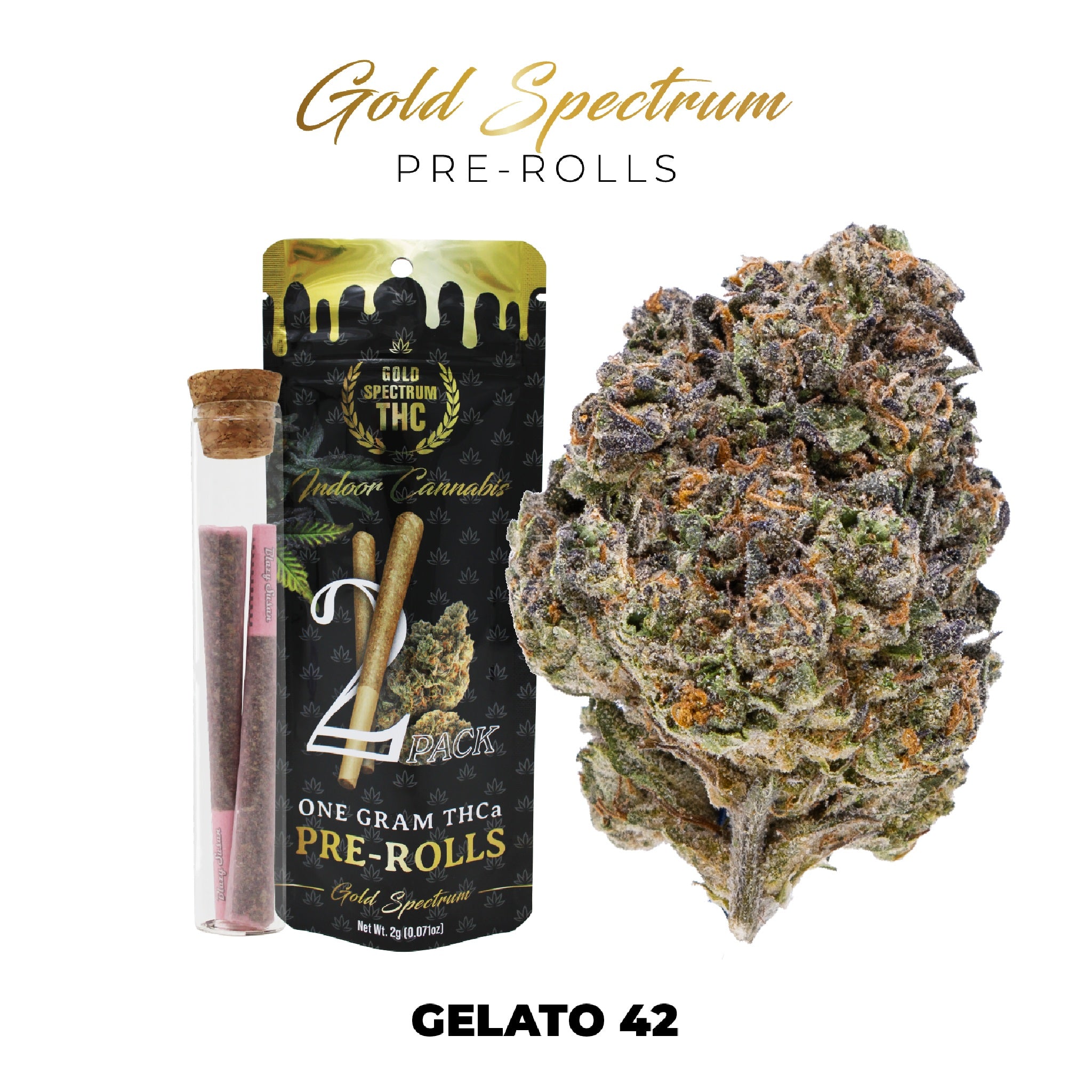 Gold Spectrum THC-A Pre-Rolls - 1g (2ct) - Everything 420