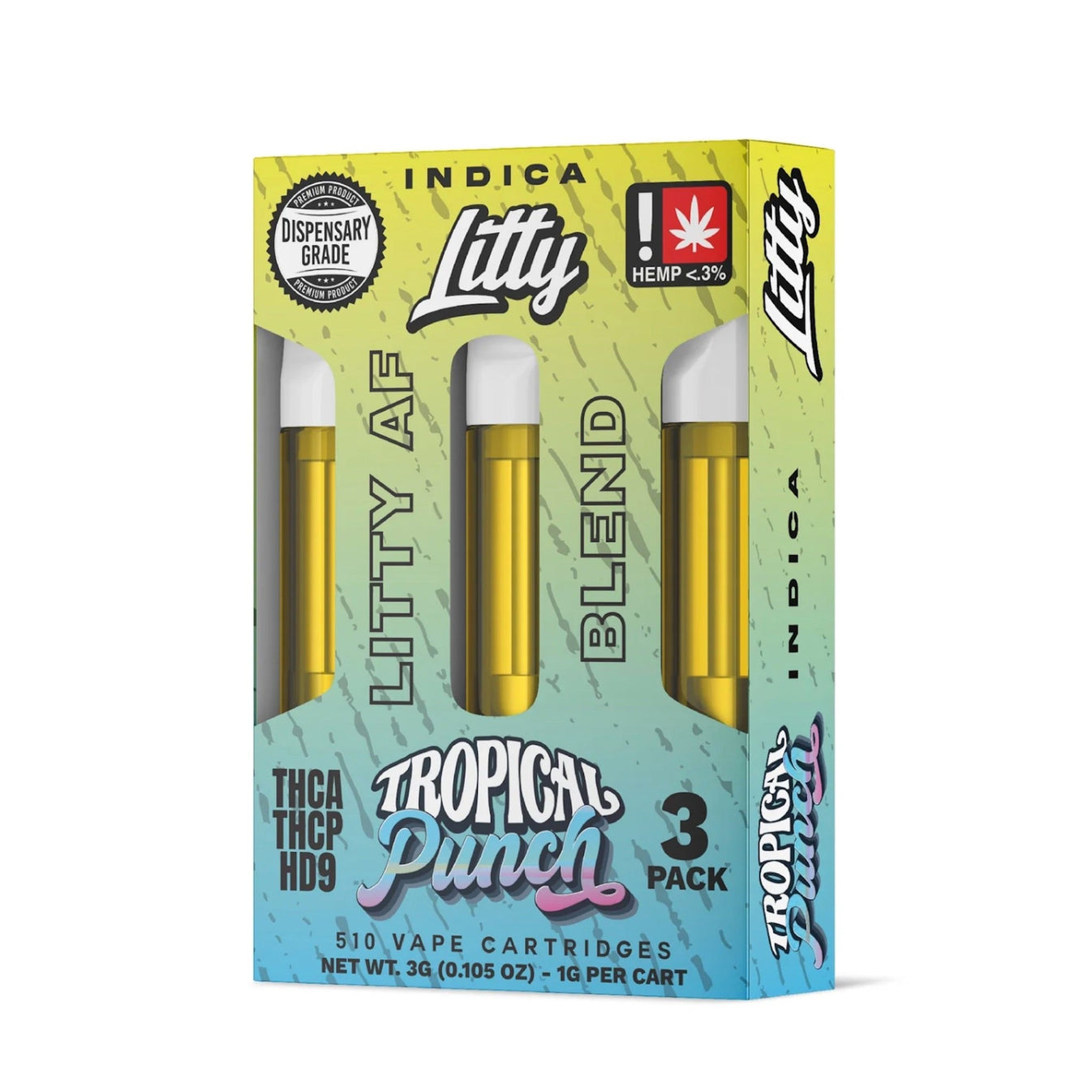 Litty AF Blend Tropical Punch Cartridge - 3 Pack - Everything 420