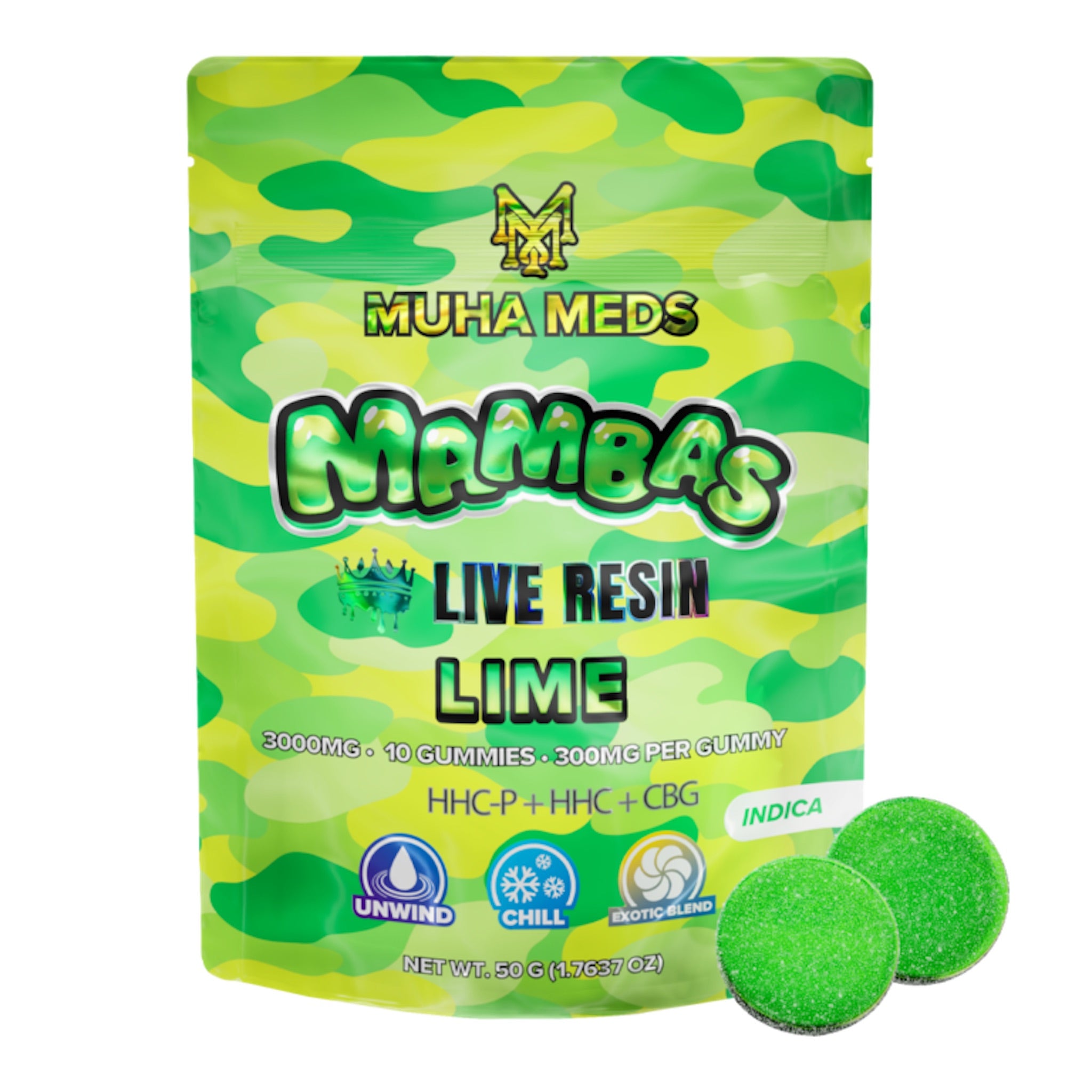 Muha Meds Live Resin Lime Gummies - 3000mg - Everything 420