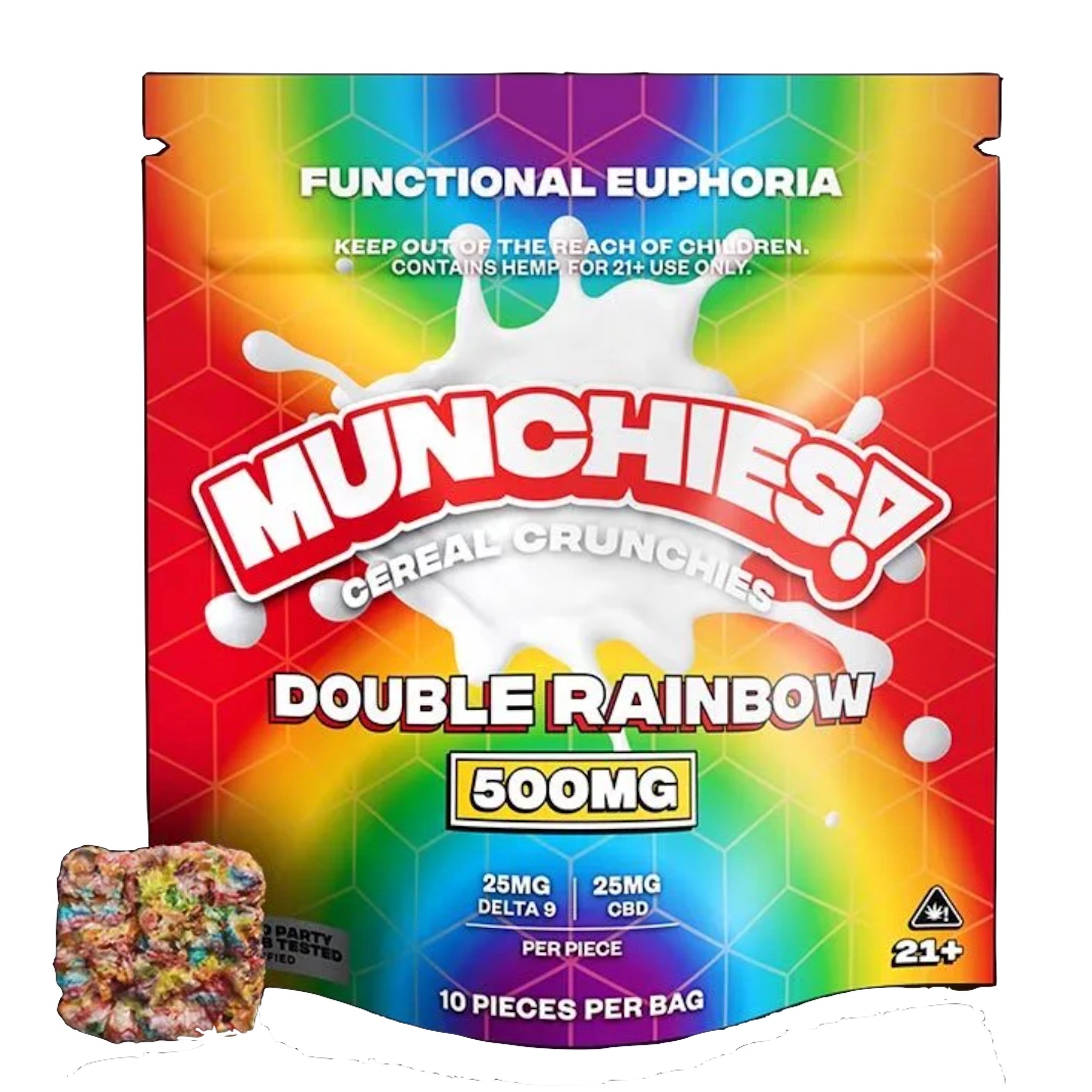 Munchies Delta 9 Double Rainbow Cereal Crunchies - 500mg - Everything 420