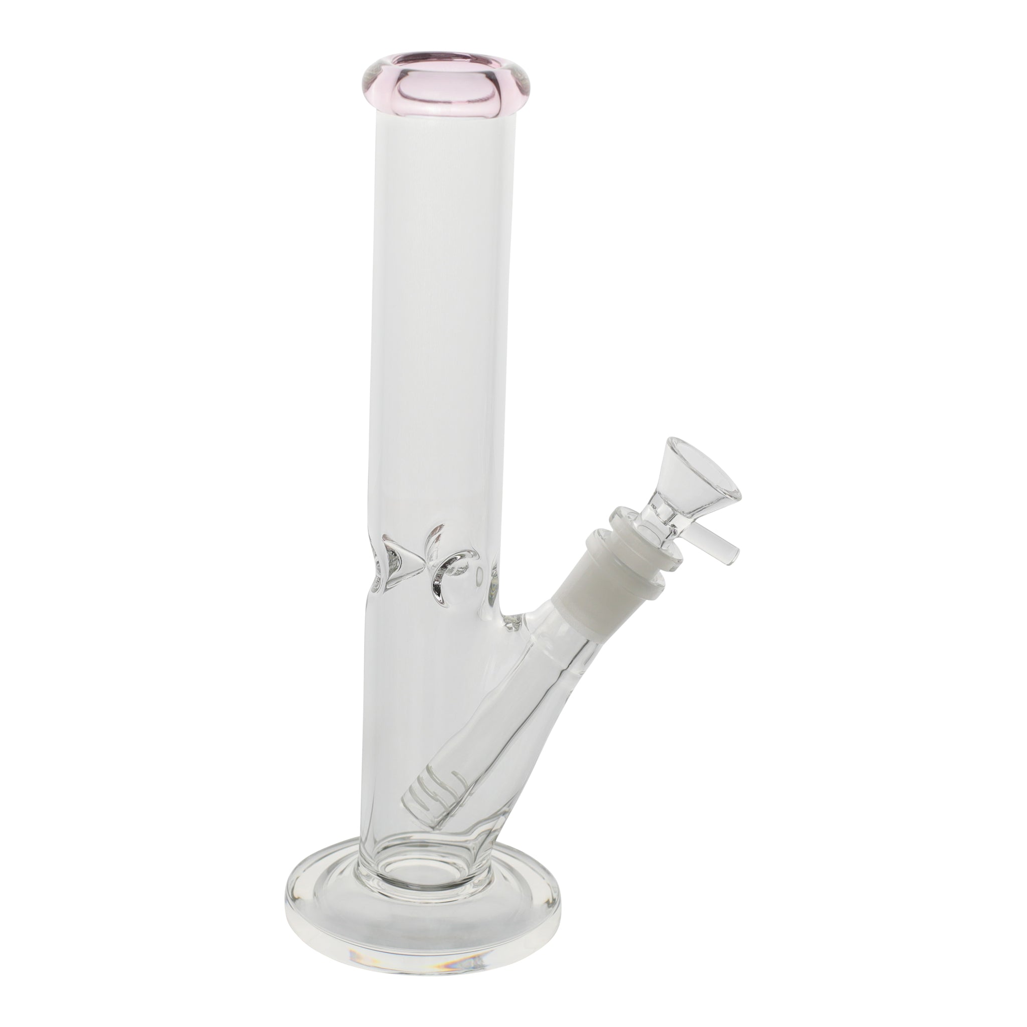 Pink Tip Straight Tube Bong - 11in - Everything 420