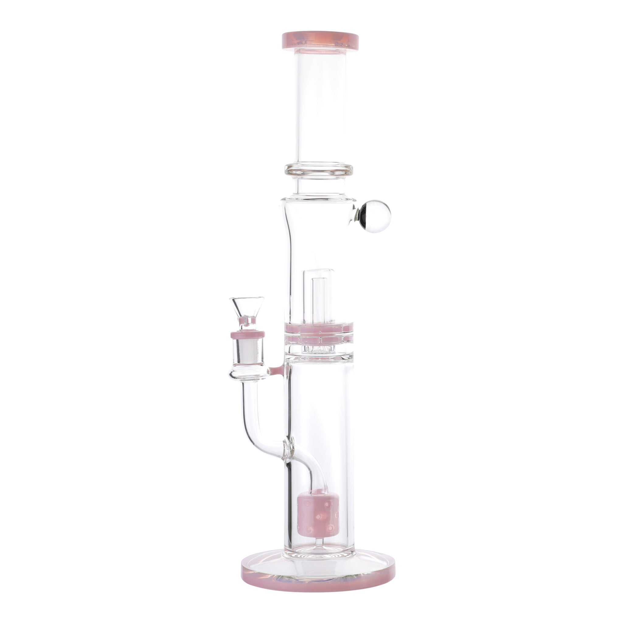 Pink Tower of Power Percolator Bong - 16in - Everything 420
