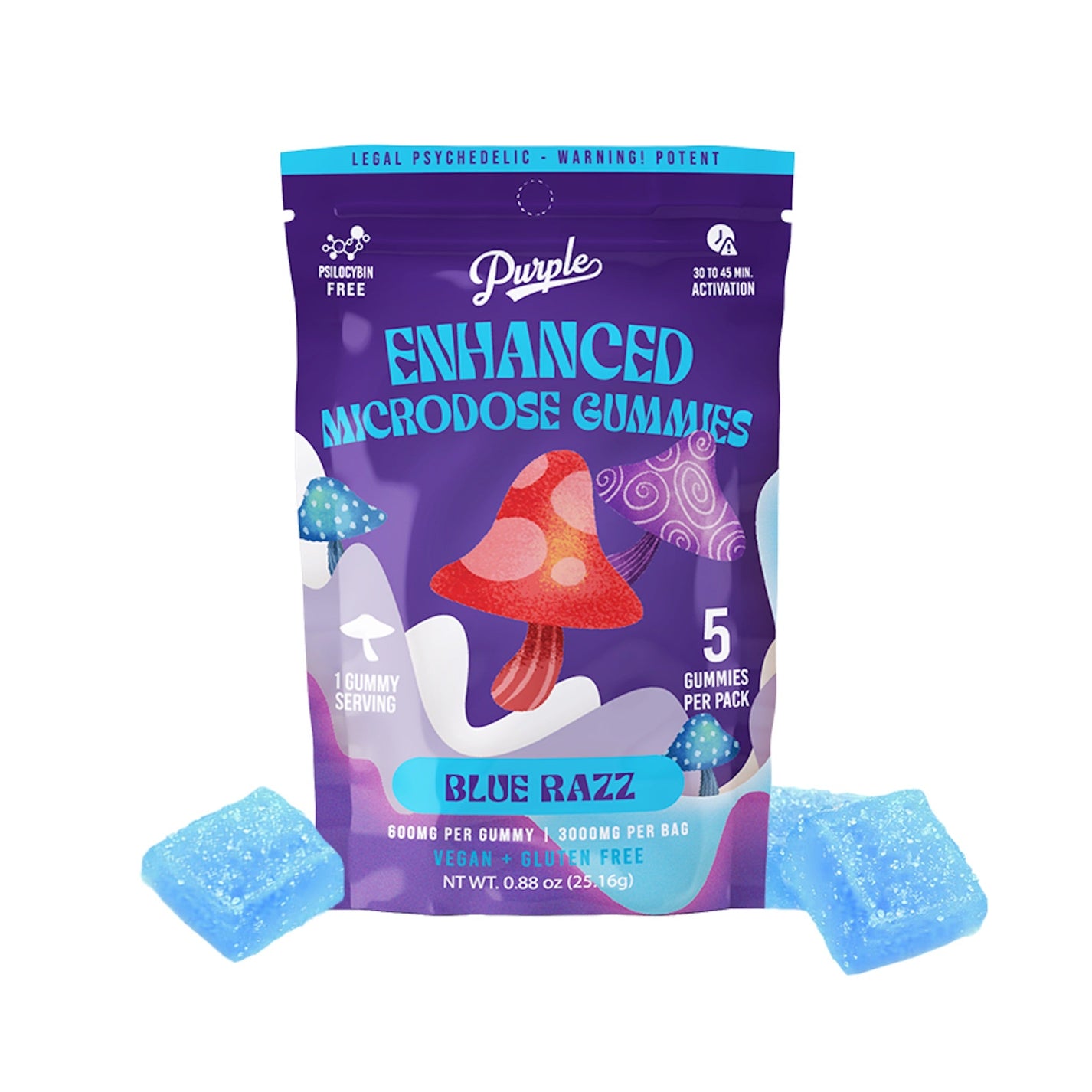 Purple Enhanced Microdose Blue Razz Gummies - Everything 420