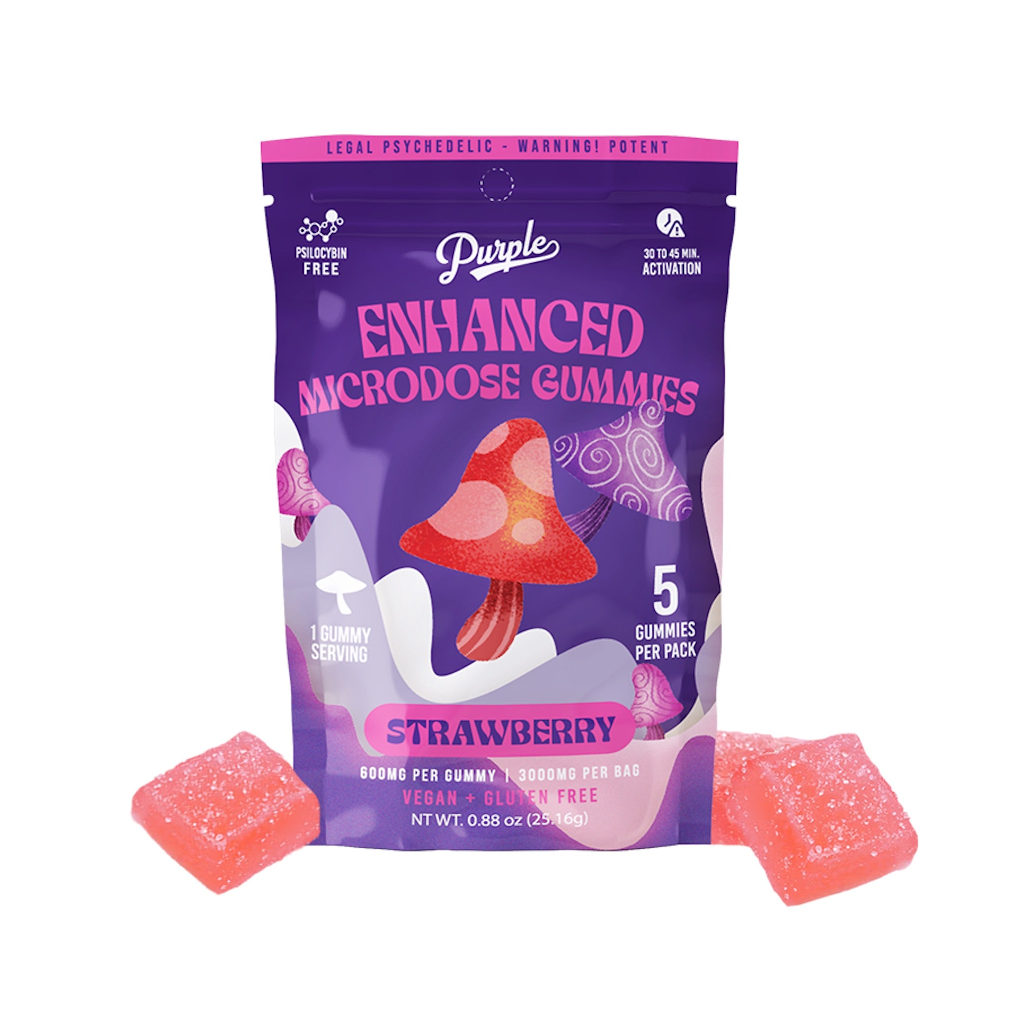 Purple Enhanced Microdose Strawberry Gummies - Everything 420