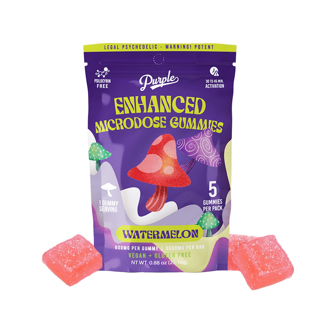Purple Enhanced Microdose Watermelon Gummies - Everything 420