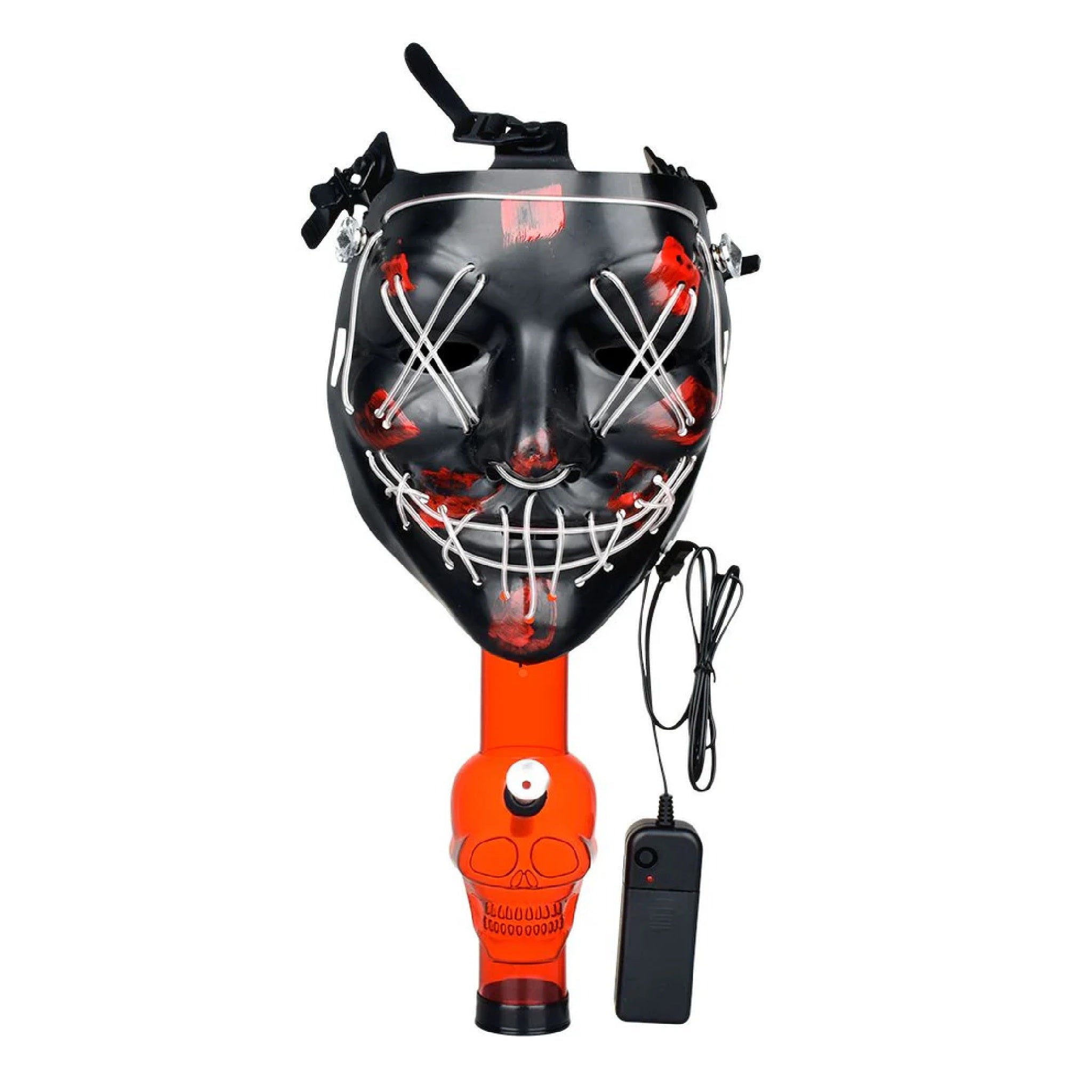 Scary Purge Light Up Gas Mask & Acrylic Water Pipe Set - 8in ...