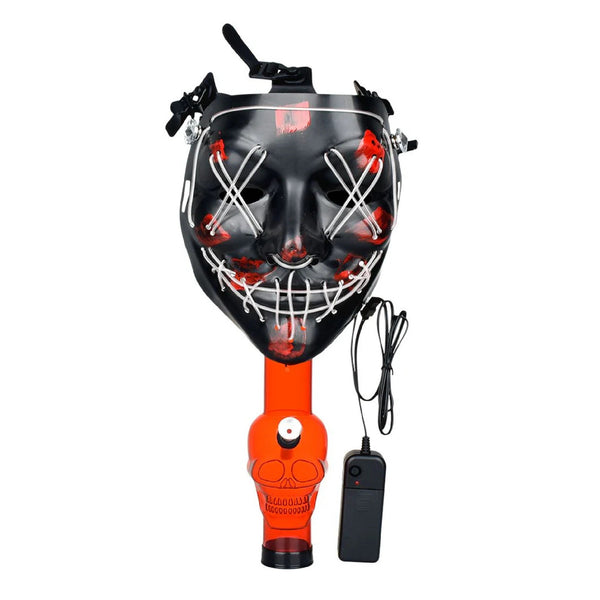 Scary Purge Light Up Gas Mask & Acrylic Water Pipe Set - 8in ...