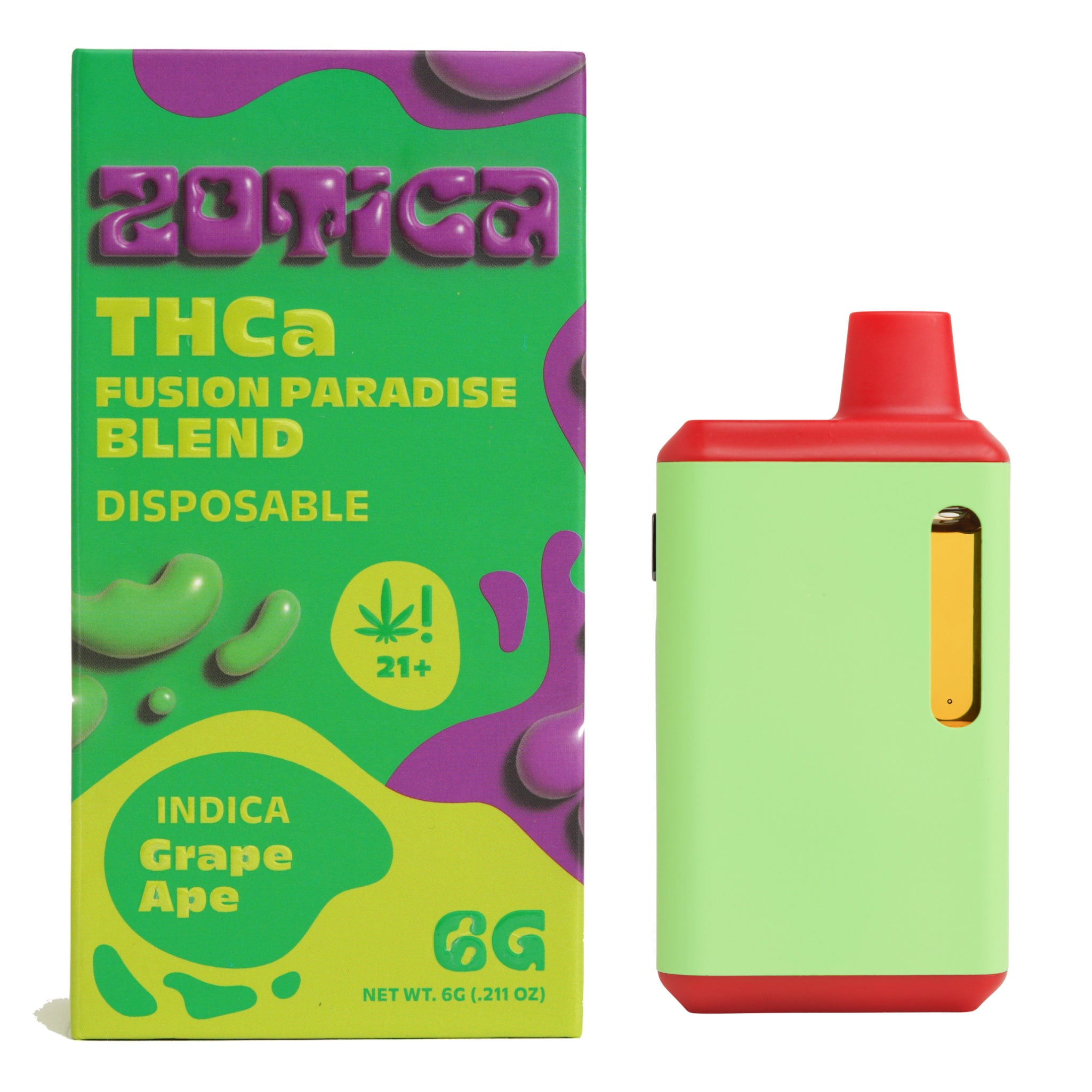 Zotica Green Hulk Grape Ape THC-A Vaporizer - 6000mg - Everything 420