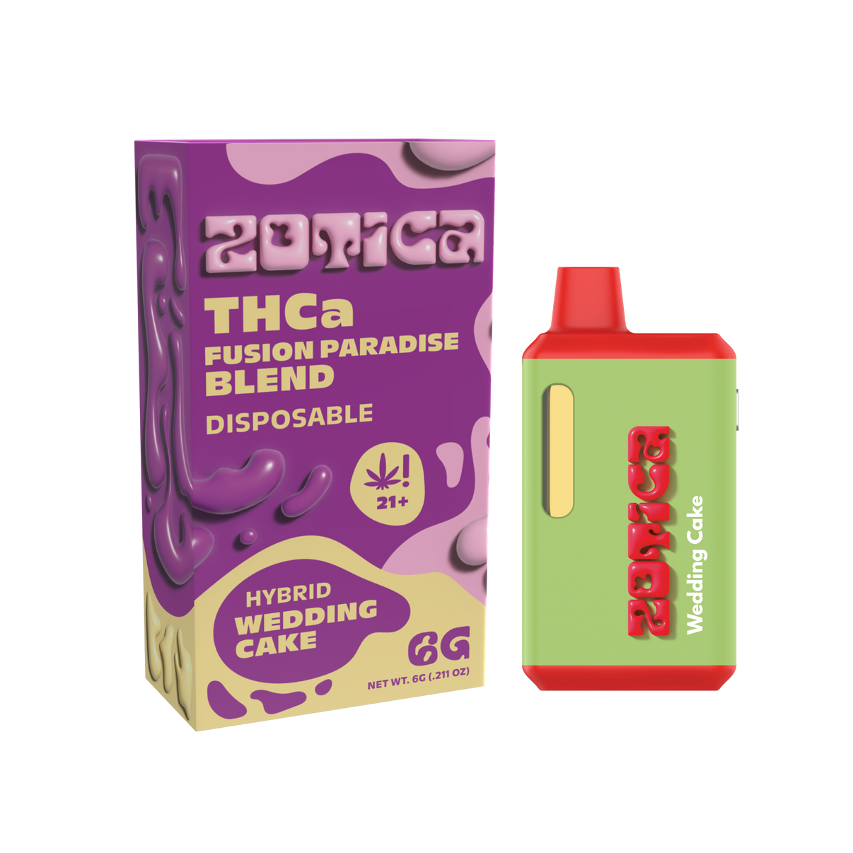 Zotica Green Hulk Wedding Cake THC-A Vaporizer - 6000mg - Everything 420