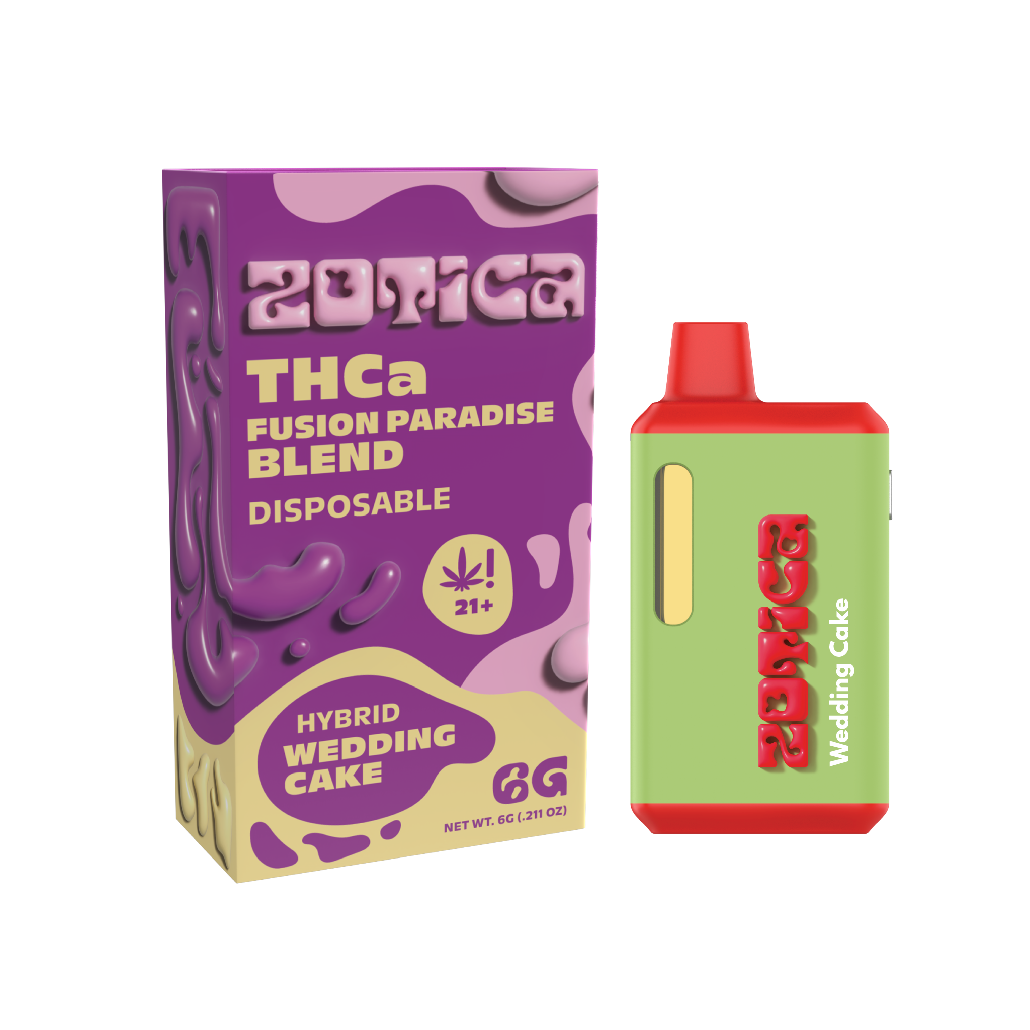 Zotica Green Hulk Wedding Cake THC-A Vaporizer - 6000mg - Everything 420