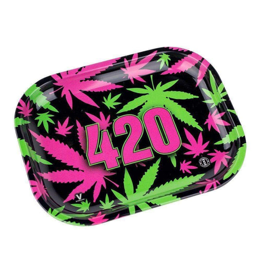 420 Retro Metal Mini Rolling Tray - 7in - Everything 420