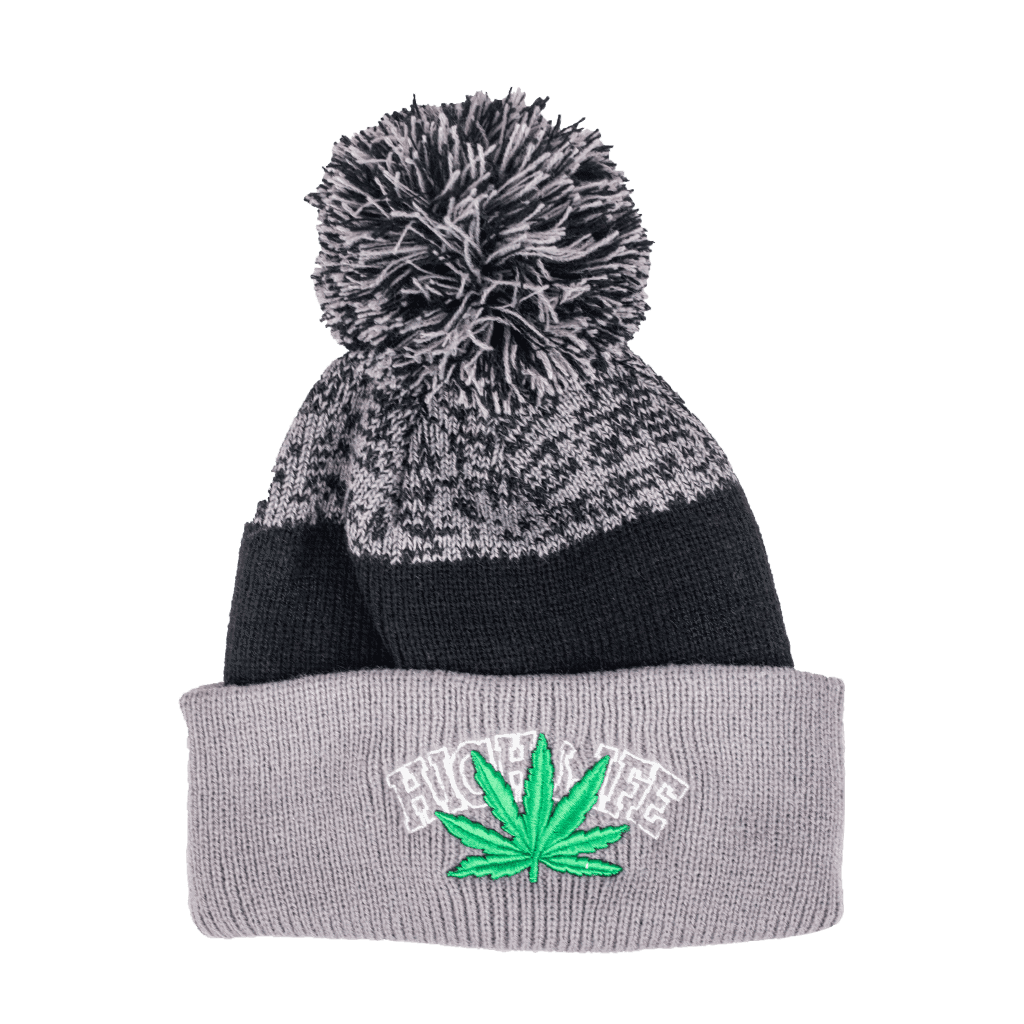 Black and Grey Highlife Leaf Beanie - Everything 420