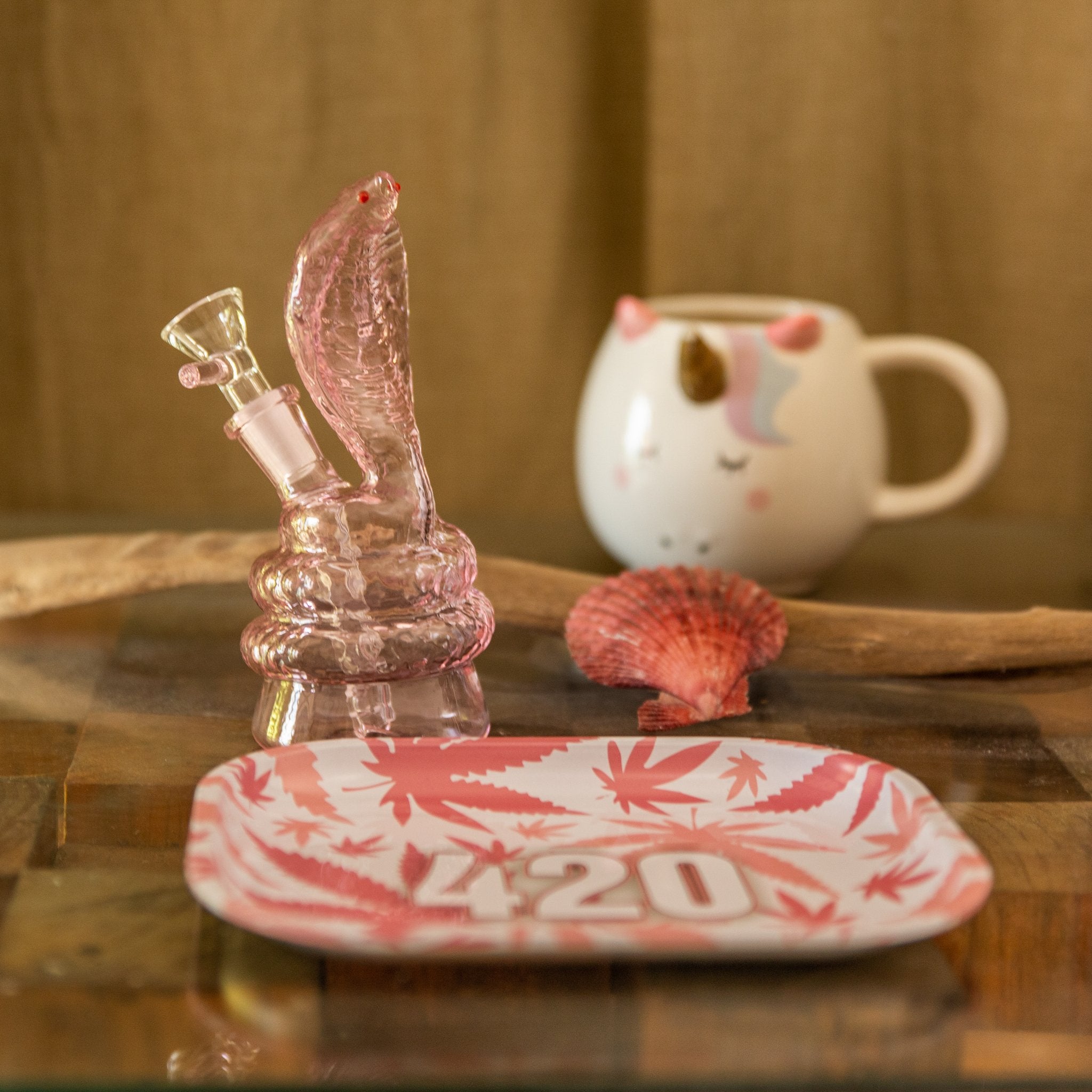 Pink Cobra Snake Bong - 6.5in - Everything 420