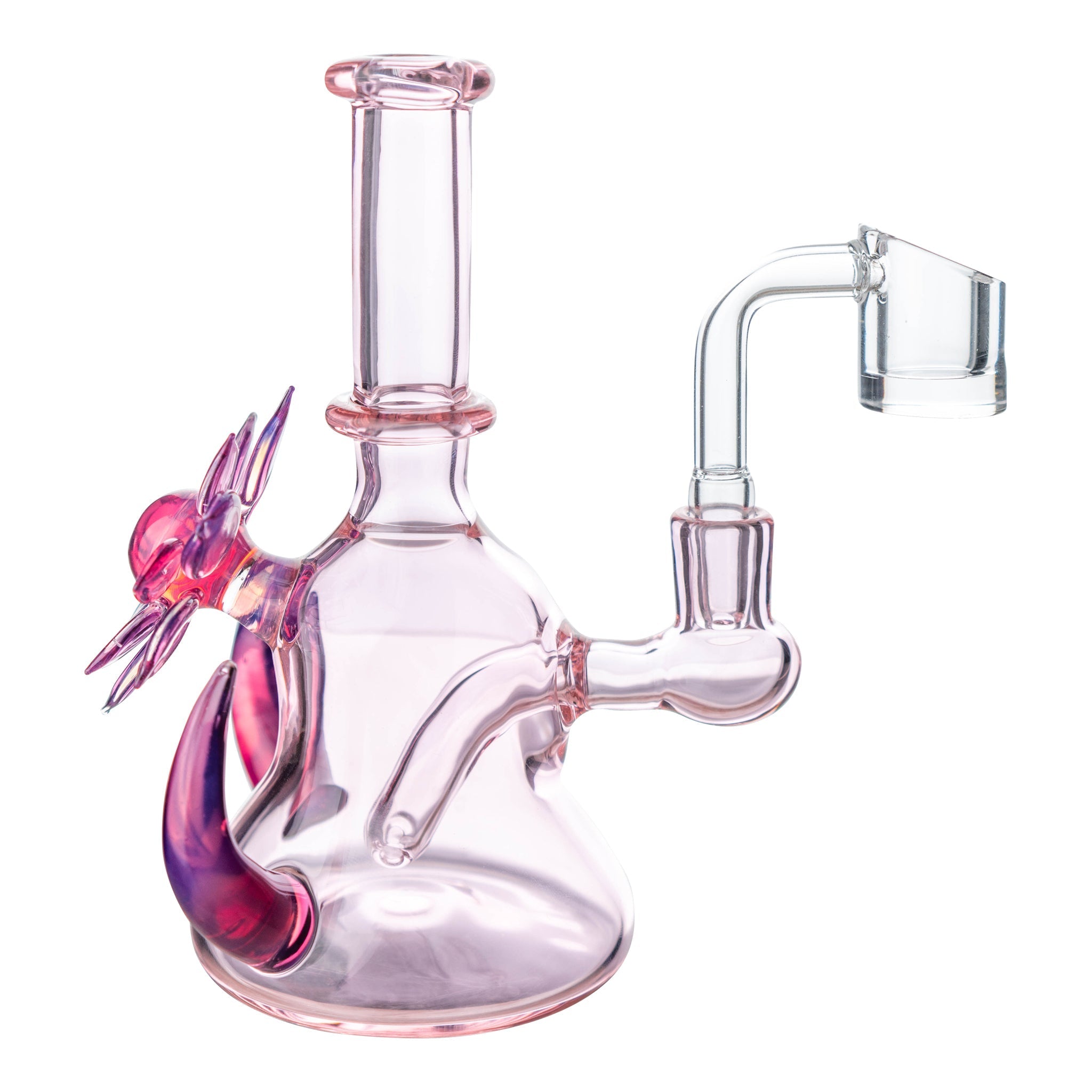 Pink Flower Chariot Bong by Della Luna Glass - 6 inches - Everything 420