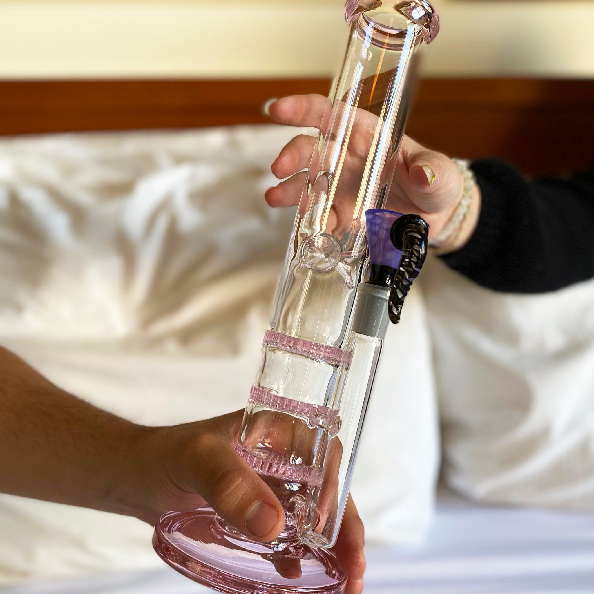 Pink Triple Puncture Straight Shooter - 12in - Everything 420