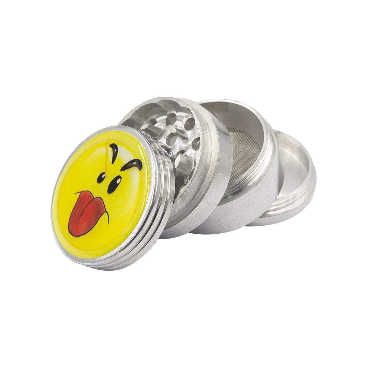 Smiley Metal Herb Grinder - 4 Piece - Everything 420